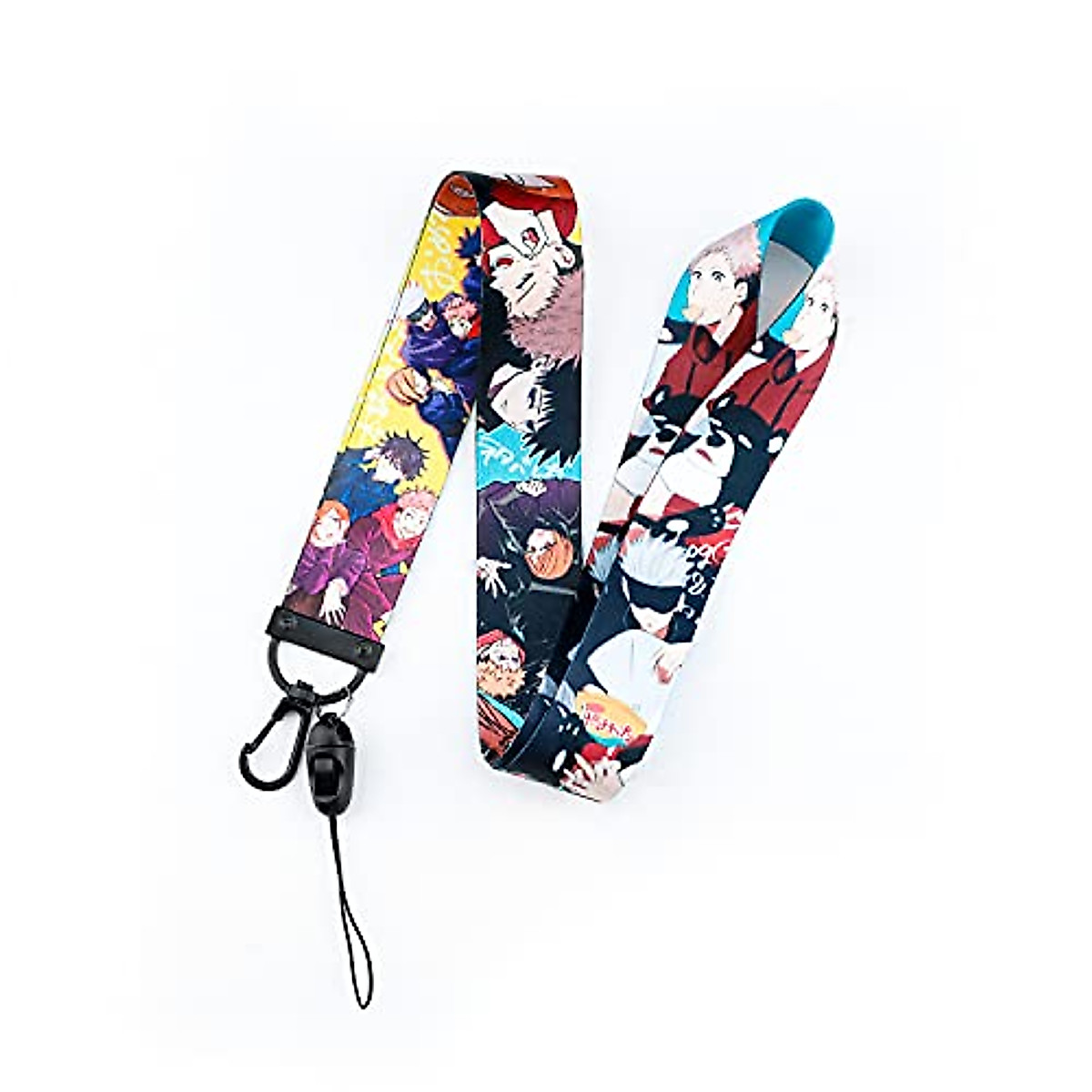 G-Ahora Anime Jujutsu Kaisen Bifold Leather Wallet Purse Credit Card Holder with Jujutsu Kaisen Lanyard (WC Jujutsu Kaisen C)