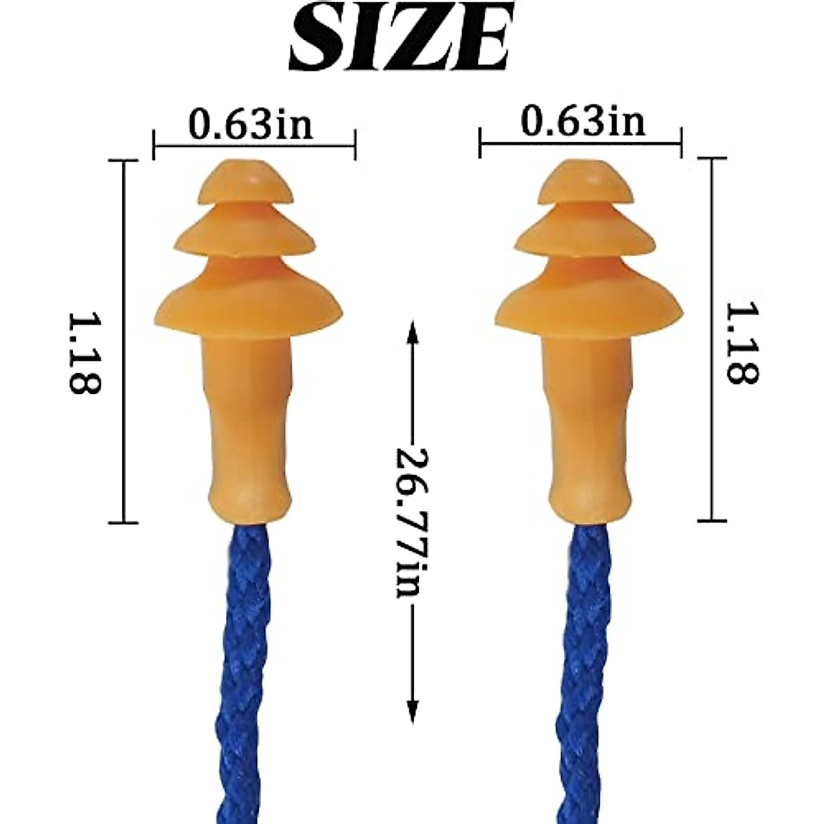 GXXMEI 100 Pairs Corded Ear Plugs Reusable Silicone Earplugs with String Banded Ear Plug Sleep Noise Cancelling for Hearing Protection