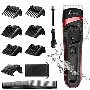 HATTEKER Hair Clippers for Men Cordless Hair Trimmer Professional Men's Beard Trimmer Waterproof Hair Cutting Kit with Fine Adjustment Wet/Dry