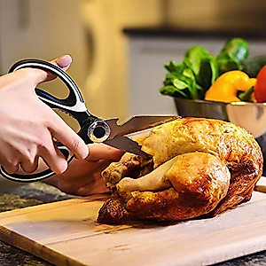 QYZHLI Heavy Duty Kitchen Scissors,Dishwasher Safe Kitchen Shears,Stainless Steel Poultry Scissors Set,Ultra Sharp 3 Pack Scissors With Peeler