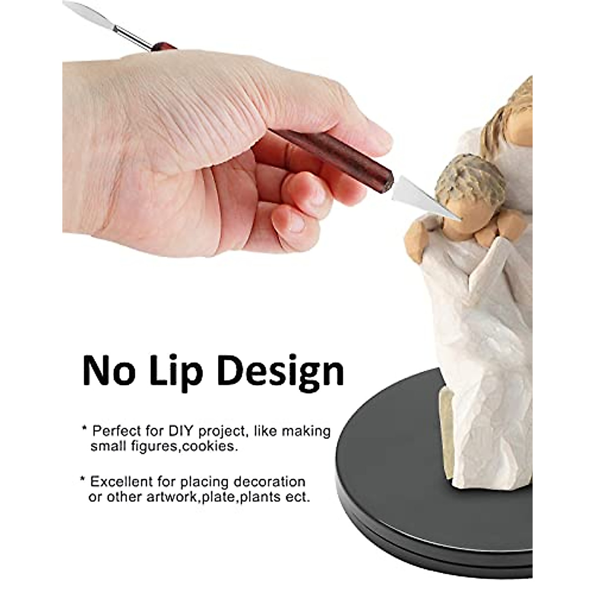 Zorveiio 8” Black Acrylic Turntable Organizer, Rotating Organizer Swivel Plate for Bathroom Kitchen Cabinet Table Spice Rack Cake Pantry