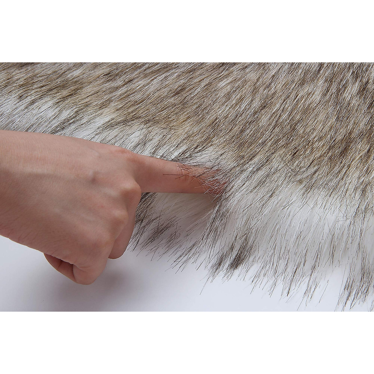 Caracilia Faux Fur Shawl Wrap Stole Shrug Winter Bridal Wedding Wrap FoxFur L CA95, Fox White / Brown