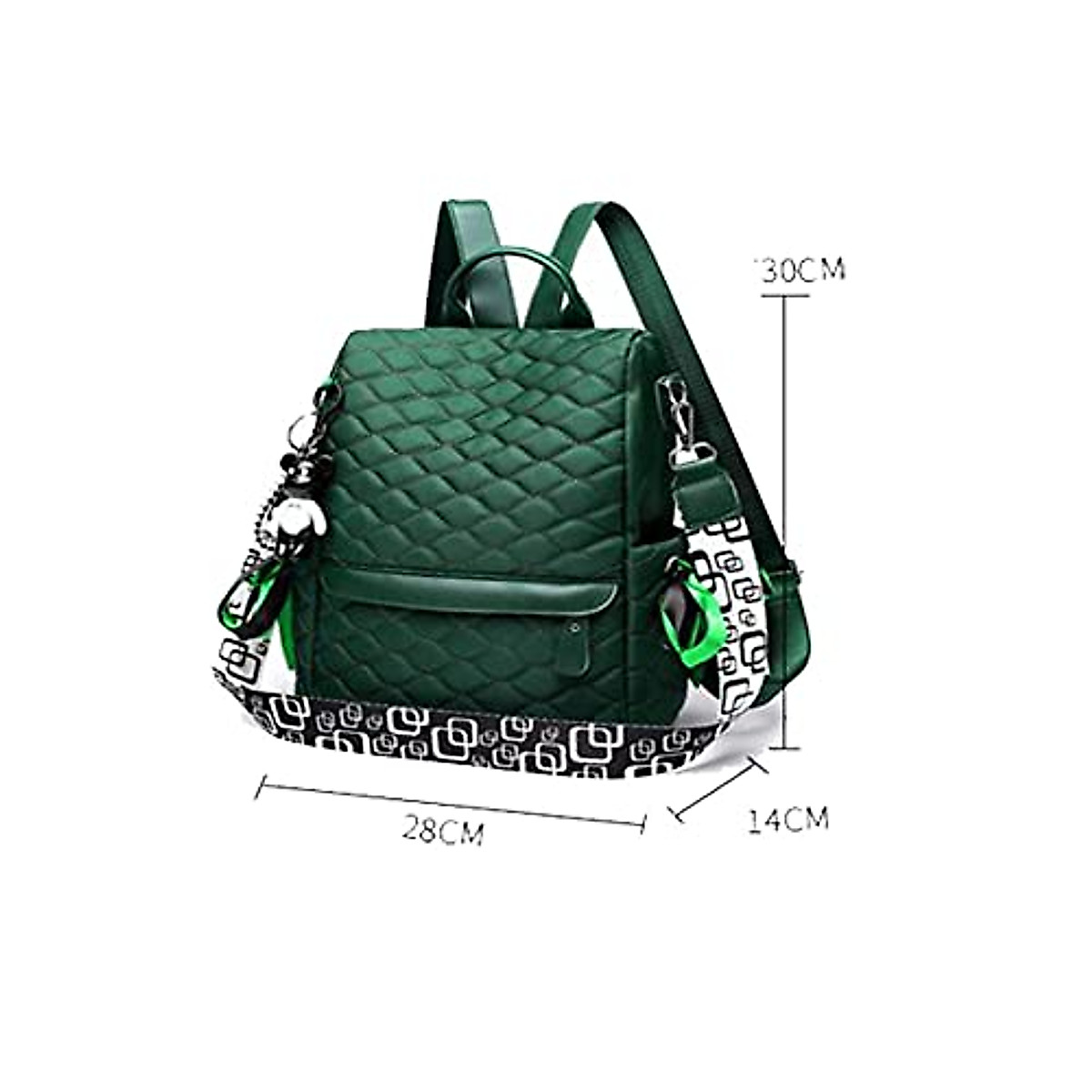 LTDH Women Backpack Purse Anti Theft Rucksack Portable Shoulder Large Travel Daypack For Girls (Green), 28*14*30CM