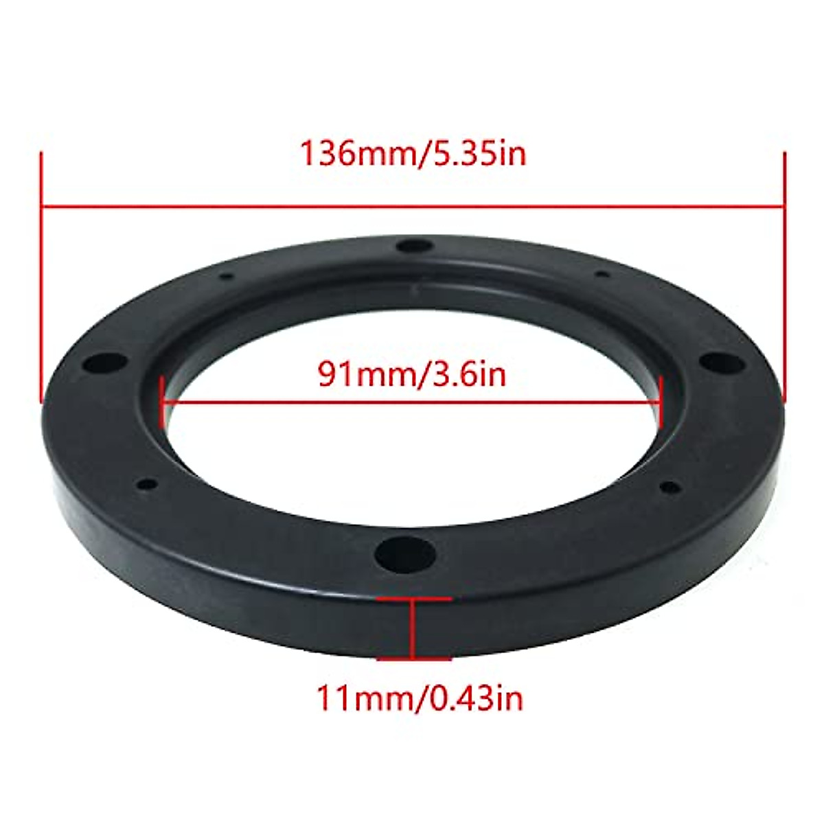 JianLing 2pcs Auto Car Truck 4" Dia Universal Car Stereo Speaker Spacer Adaptor Ring Mounting Bracket, Black