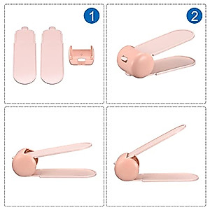 uxcell Shoe Slots Organizer PP Adjustable Double Layer Shoes Storage Rack Pink/Green 1 Set