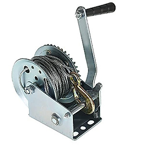 ALL-CARB 1200lbs Heavy Duty Hand Winch Boat Winch with 10m 32ft Steel Cable for Boat Trailer or ATV