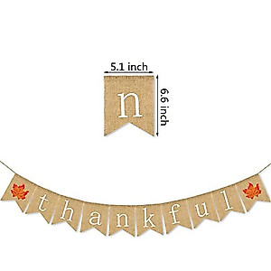 Thanksgiving Banner Thankful Banner Burlap - Thanksgiving Decoration | Fall Banner| Thanksgiving Decor