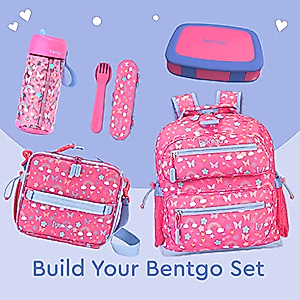 Bentgo® Kids Brights Bento-Style 5-Compartment Lunch Box - Ideal Portion Sizes for Ages 3 to 7 - Leak-Proof, Drop-Proof, Dishwasher Safe, BPA-Free, & Made with Food-Safe Materials (Fuchsia)