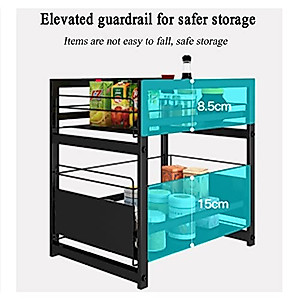 MADELL Sinks Under Sink Organizers,Kitchen Cabinet Organization,Under Cabinet Organizer Baskets Multi-Purpose Under Sink Shelf Organizer for Bathroom/Black