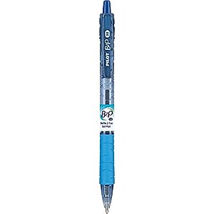 Pilot® B2P "Bottle To Pen" Retractable Ballpoint Pens, Medium Point, 1.0 mm, 86% Recycled, Translucent Blue Barrels, Blue Ink, Pack Of 12