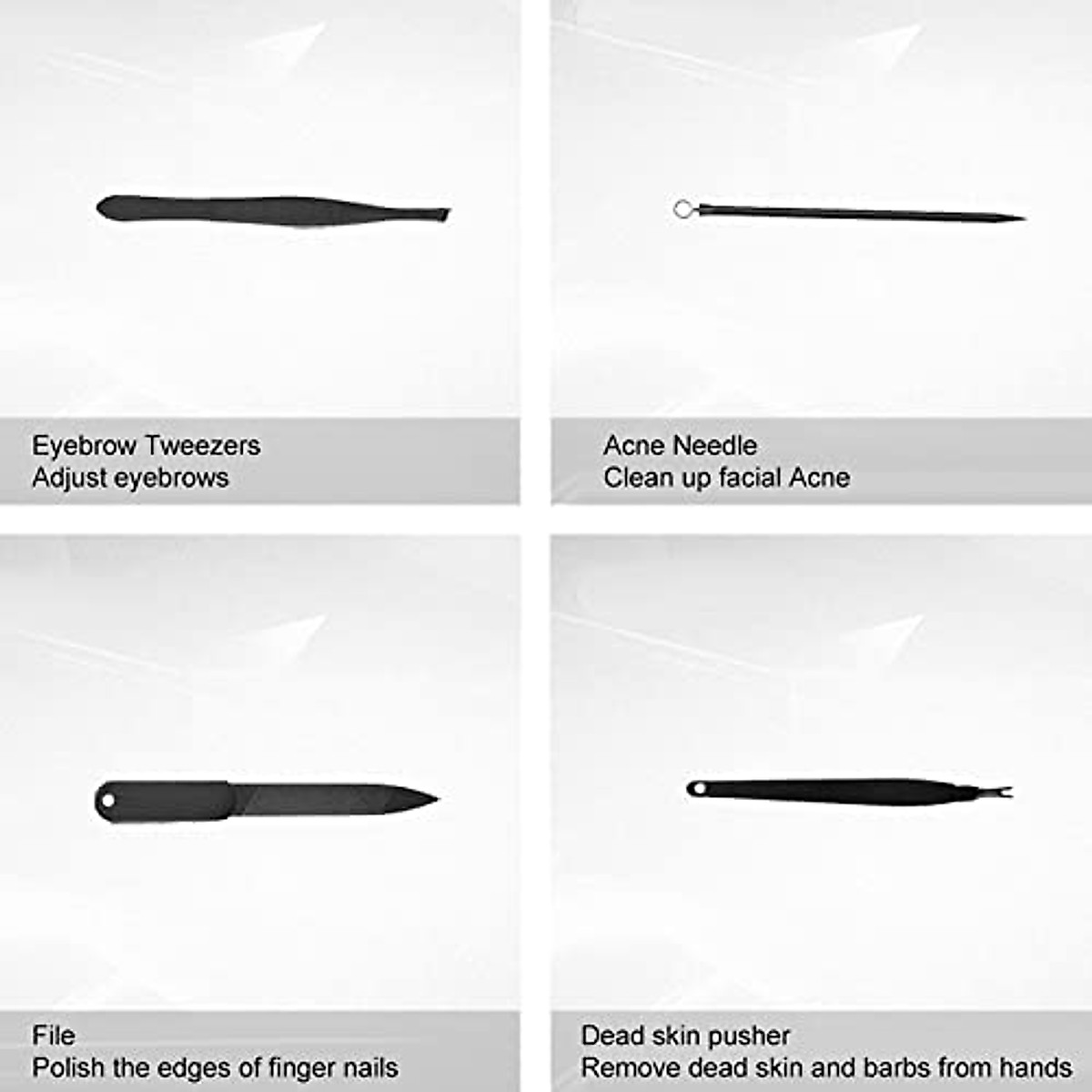 16pcs Manicure Set, Stainless Steel Safe Durable Convenient Use Mens Grooming Kit, Easy to Store Mens Stocking Stuffers, for Finger Care