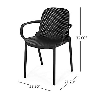 Christopher Knight Home Yanira Outdoor Dining Chair (Set of 2), Black