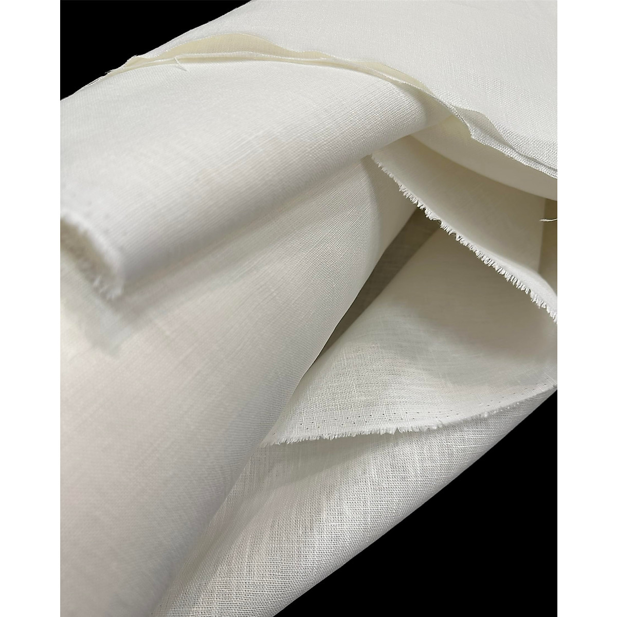 European 100% Linen White Fabric by The Yard