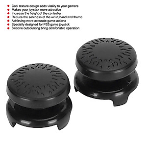 2Pcs Joystick Grip for PS5 Controller,Thumbstick Soft Silicone Cover Grip Stick Joystick Controller Gamepad Key,Thumb Grip Cover,Replacement Thumb Grips(Black)