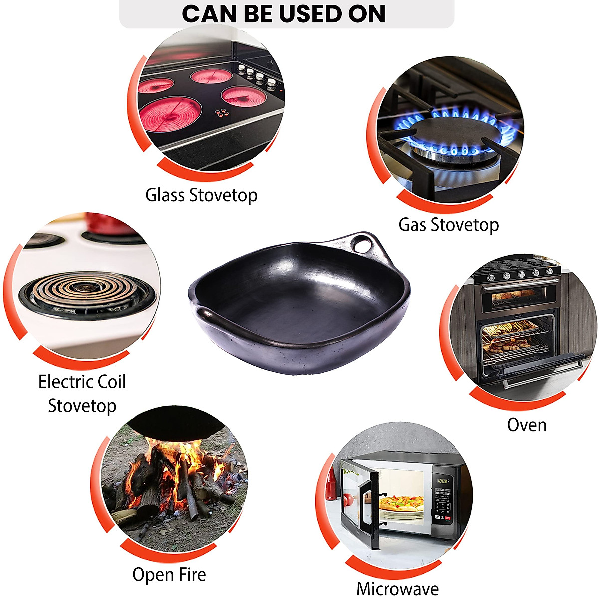 Ancient Cookware, Clay Square Roasting Chamba Pan, Small, 1 Quart