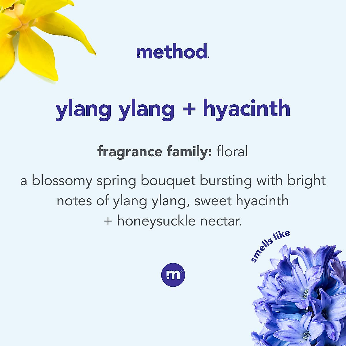 Method Gel Hand Soap, Hyacinth + Ylang Ylang, Reusable Gold Aluminum Bottle, Biodegradable Formula, 12 oz (Pack of 3)