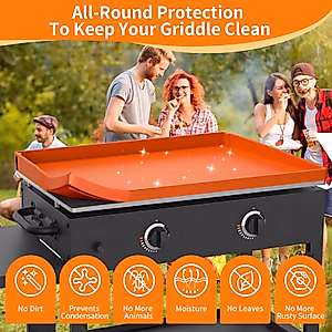 YOUEEFY Upgraded Silicone Griddle Mat 0f Full Cover for Blackstone Grill,28 Inch Blackstone Griddle Cover of Heavy Duty Food Grade Silicone,Keep The Griddle Clean and Prevent Rusting,Orange