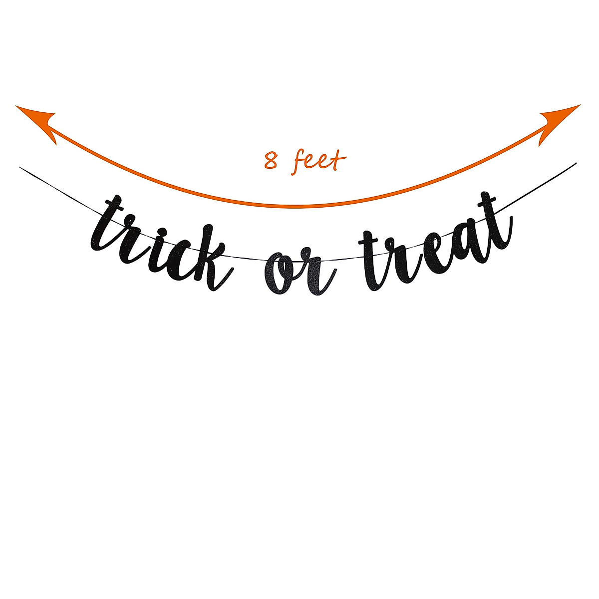 StarsGarden Trick or Treat Burlap Banner Halloween Party Decorations Halloween Black Jute Burlap Garland Mantel Fireplace Wall Hanging for Halloween Party Decor Haunted House Decorations