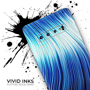DesignSkinz Blue Vector Swirly HD Strands Protective Vinyl Decal Wrap Skin Cover Compatible with The Samsung Galaxy S20 (Screen Trim & Back Glass Skin)