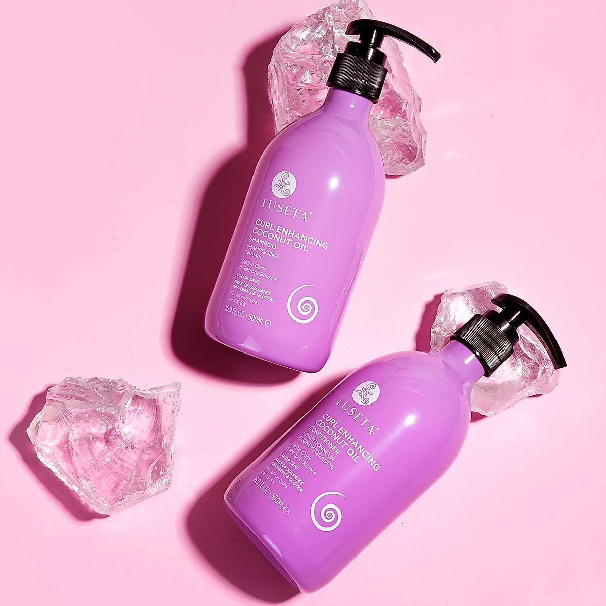 Luseta Curly Hair Shampoo and Conditioner Set and Biotin Hair Oil for Hair Growth