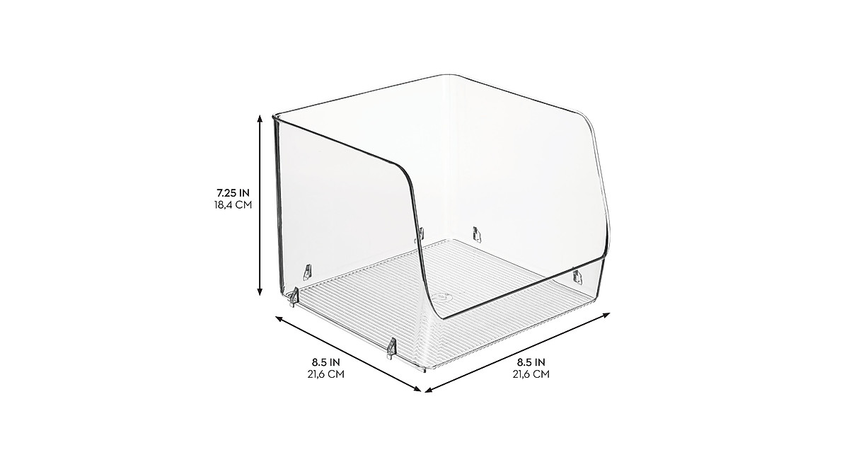 iDesign Linus Stackable Storage Bins | Clear Organizer Containers