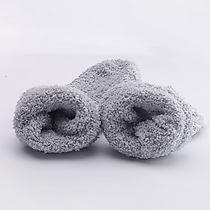 Breslatte Non Slip Socks Hospital Socks with Grips for Women Grip Socks for Women Fluffy Socks with Grips for Women 5 pairs 2 Darkcolor