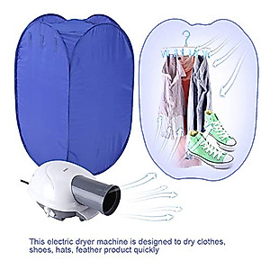 Clothes Dryer, New Portable Electric Clothes Drying Machine Mini Folding Drying Machine Fast Dryer Folder Dryer Bag for Home Dormitory Travel, Blue