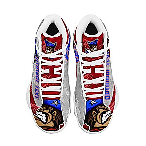 Customized Basketball Shoes with Mascot or Logo Abstract Camouflage Design and Optional Custom Text