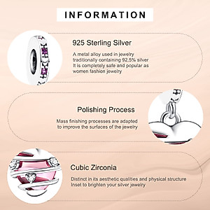 Annmors Jewelry Entwined Red Heart Dangle Charms for Woman-925 Sterling Silver Dangle Pendant ead with Cubic Zirconia,Jewelry Beads DIY Gifts for Women Bracelet & Necklace