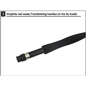 RoseWood Fly Fishing Rod 6' 6 Durable Fiberglass Blank Soft Travel Pack Fly Rod #3 Line Weight Protable Telescopic Fly Fishing
