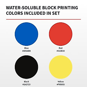 Speedball Water-Soluble Block Printing Ink Starter Set, 4-Color Set, 1.25-Ounce Tubes