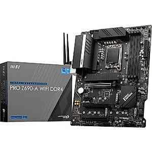 MSI PRO Z690-A WiFi DDR4 ProSeries Motherboard (ATX, 12th Gen Intel Core, LGA 1700 Socket, DDR4, PCIe 4, CFX, M.2 Slots, Wi-Fi 6E)