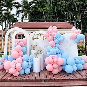 RUBFAC Pink Balloons 129pcs Light Pastel Pink Balloon Different Sizes 18 12 10 5 Inch for Garland Arch Birthday Party Baby Shower Gender Reveal Wedding Anniversary Easter Decoration