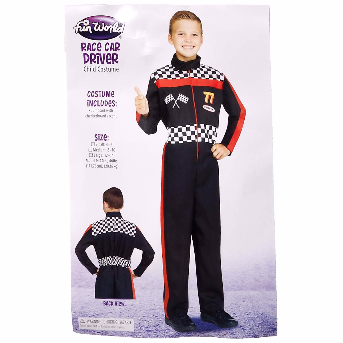 Fun World Race Car Driver Costume, Medium 8-10, Multicolor