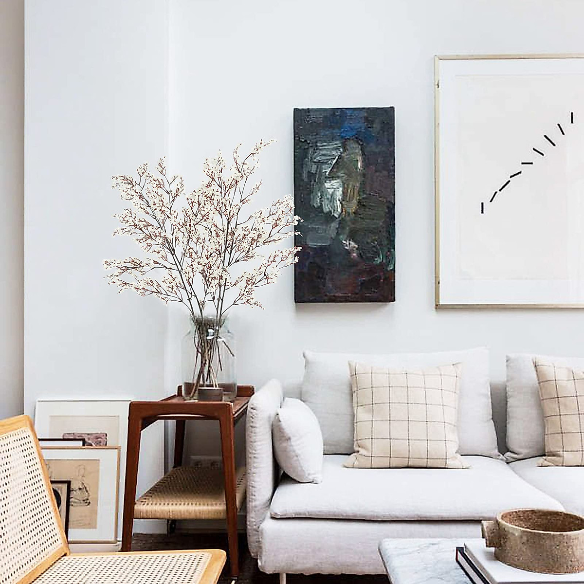 Tepaler 4Pcs 39.3in Babys Breath Artificial Flowers White Gypsophila Fake Silk Flowers Arrangements for Home Bedroom Kitchen Wedding Office Party DIY Garden Thanksgiving Centerpiece Autumn Decor