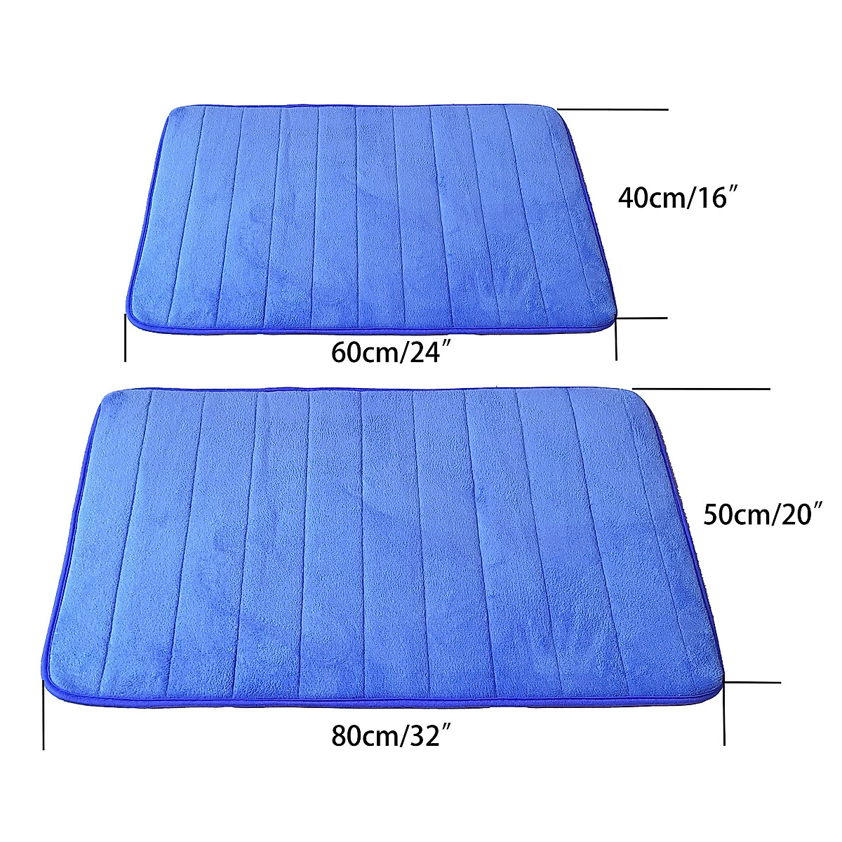 iMaylex Soft Memory Foam Bath Rug, Absorbent Luxury Bath Rug Mat, Quick Dry Bath Mat for Front Floor of Bathtub, Shower Floor and Toilet, Royal Blue, 24" x 16"