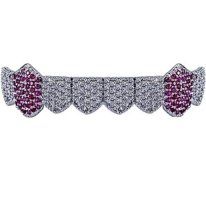 canjoyn 18K Gold Plated Gold Finish 8 Top Teeth & 8 Bottom Tooth Hip Hop Mouth Grills