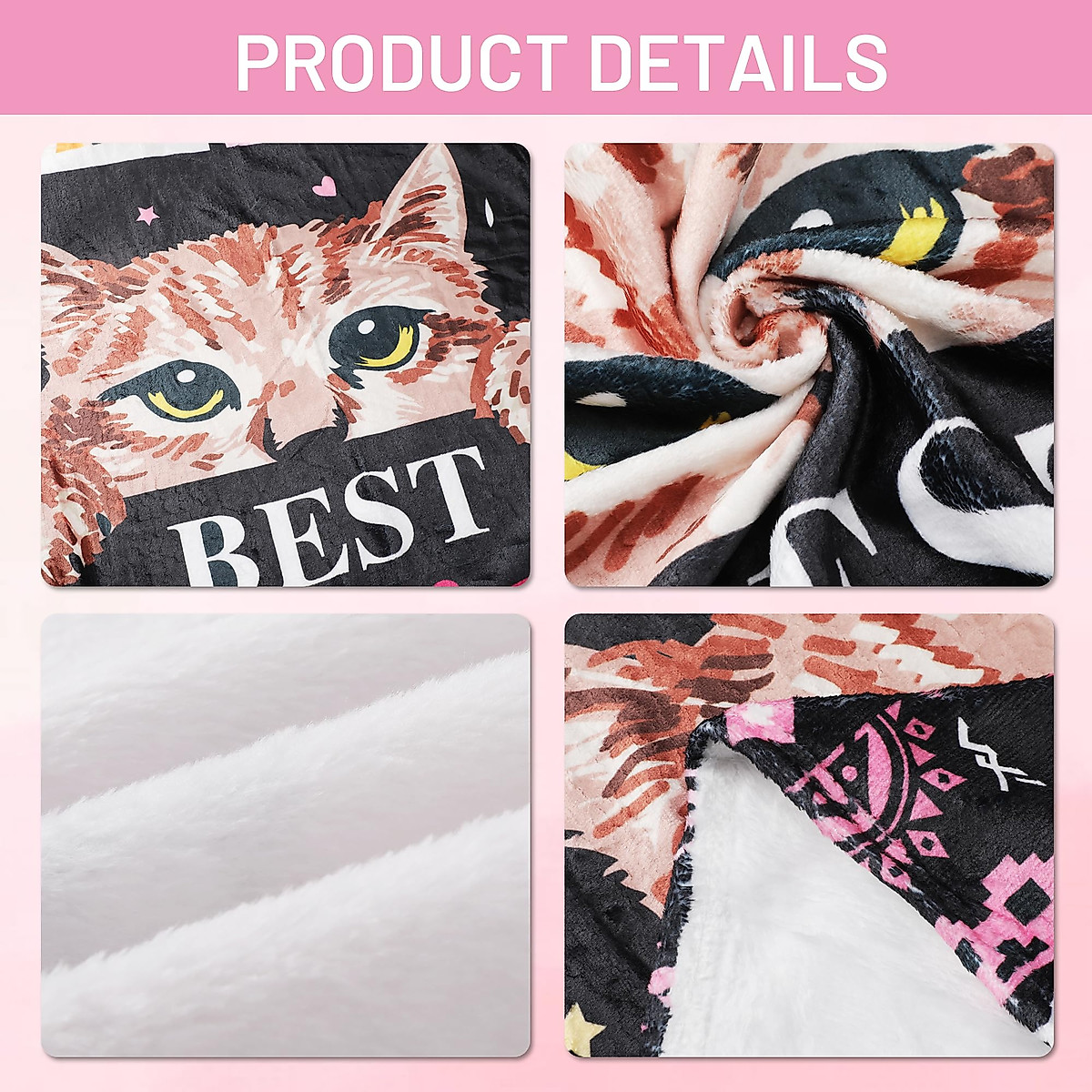 Poekuao Cat Mom Blanket Gifts - Funny Cat Themed Gifts Fleece Flannel Stuff Soft Lightweight Plush for Girl Cat Lovers Cozy Throw Blanket for Couch Bedding Sofa 60"x50"