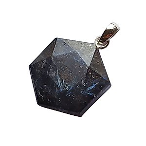 Blak Nuummite Gemstone Pendant, 925 Sterling Silver Genuine Blue Fire Cabochon Pendant, Women Pendant Jewelry, Gift Jewelry for Any Occasion, Handmade Birthstone Pendant, Black