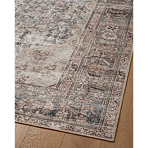 Loloi Amber Lewis Georgie Collection GER-08 Lagoon/Beige 5'-0" x 7'-6", .19" Pile Height, Area Rug