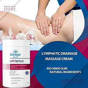 Bioage Liporedux Lymphatic Body Cream (35 Oz)- Bio-Nano Slim and Natural Ingredients – Skin Care Moisturizer for Lymphatic Relief and Relaxing Effects