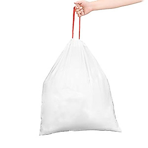 Drawstring Trash Bags, 4 Gallon, Unscented,Bedroom, bathroom, office, small garbage bag 50 Count