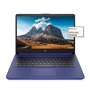HP Newest 14" HD Laptop Light-Weight, AMD Dual Core 3000 Series(Up to 2.6GHz), 8GB RAM, 128GB SSD + 64GB eMMC, 1 Year Office 365, WiFi, Bluetooth 5, USB Type-A&C, HDMI, Webcam w/GM Accessory