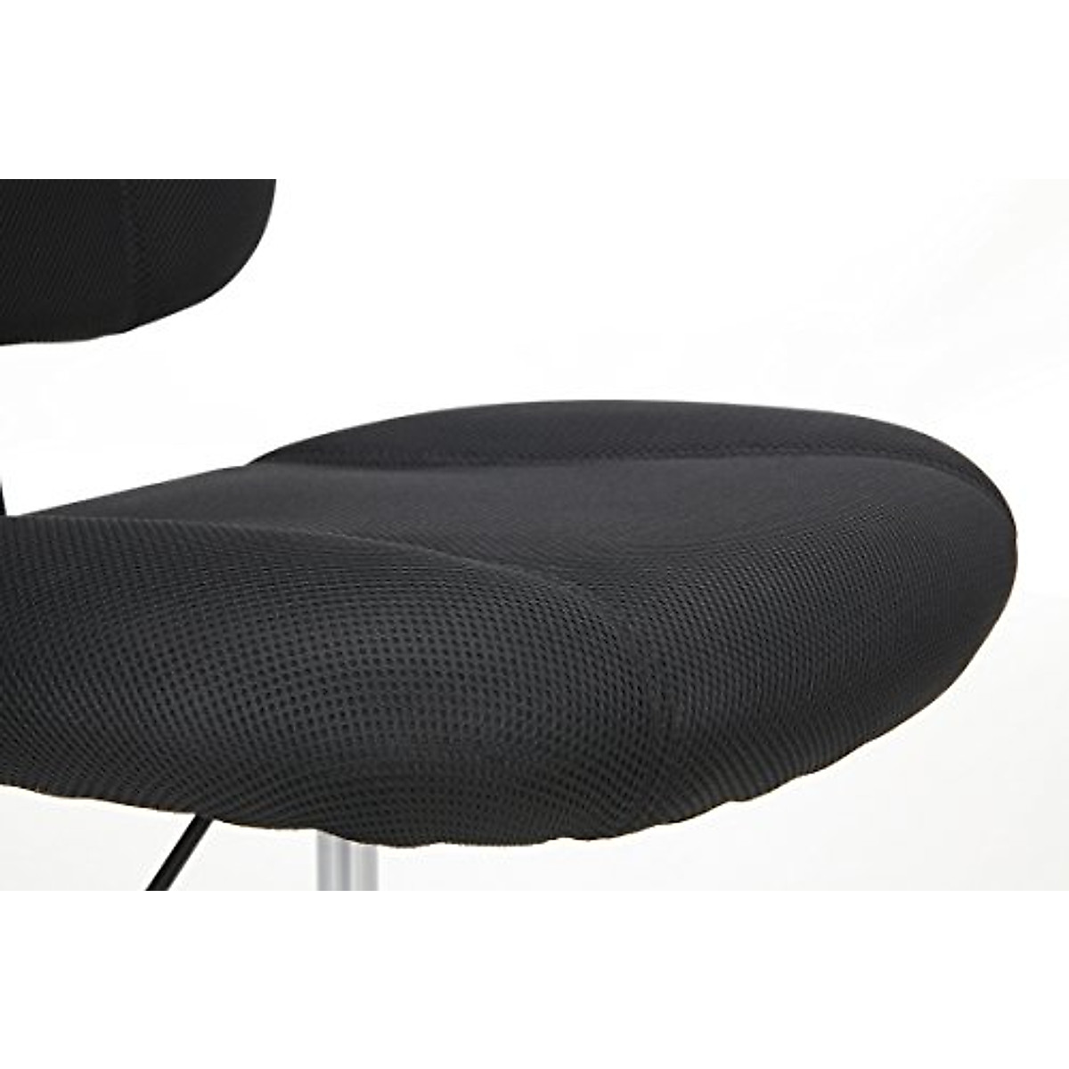 OFM ESS Collection Upholstered Armless Swivel Task Chair, 22.75in. D x 24.50in. W x 34in. - 39in. H, Black