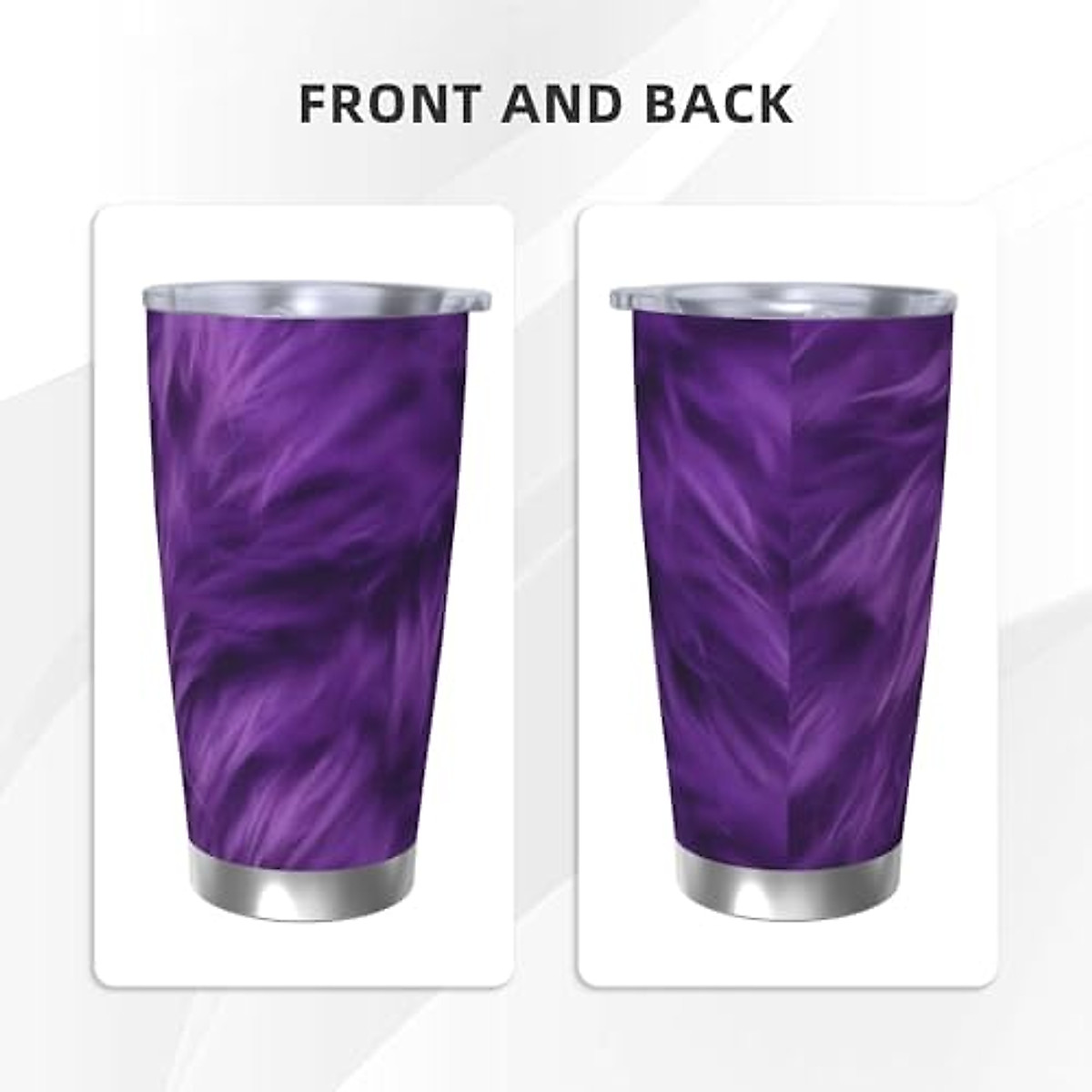 EKPRAVDKTF Purple 20oz Insulated Stainless Steel Tumbler With Lids And Straws, Double Wall Vacuum Travel Coffee Mug, Thermal Cup For Cold & Hot Drinks, Reusable Metal Straw & Brush