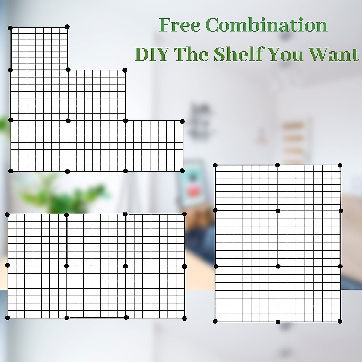 Upgraded 6 Cube Storage Organizer Shelf Storage Cubes Organizer Shelves with Hammer, DIY Shelf Organizer for Bedroom Study Children's Room