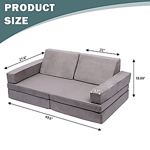 TOLEAD Modular Kids Play Couch,Imaginative Furniture Play Set for Creative Kids,Play Couch Sofa for Kids,Girls and Boys Playroom Sectional Sofa Medium