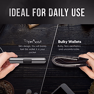 TopMost Aluminum Wallet, Card Case Wallet, Metal RFID Credit Card Holder for Men & Women, 6 Cotton Slots for 12 Cards And Bills, Rfd Protective (Silver)