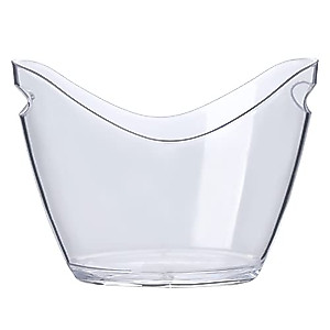 asika Ice Bucket Wine Bucket，Clear Acrylic 3.5 Liter Plastic Tub for Drinks and Parties, Food Grade, Perfect for Wine, Champagne or Beer Bottles