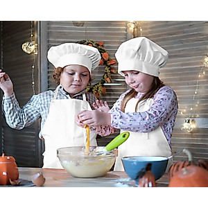 Halloween Chef Apron Hat Costume, Include White Chef Hat Adjustable White Apron Red Adjustable Bow Tie Baker Costume for Halloween Cosplay Men Women Party Supplies